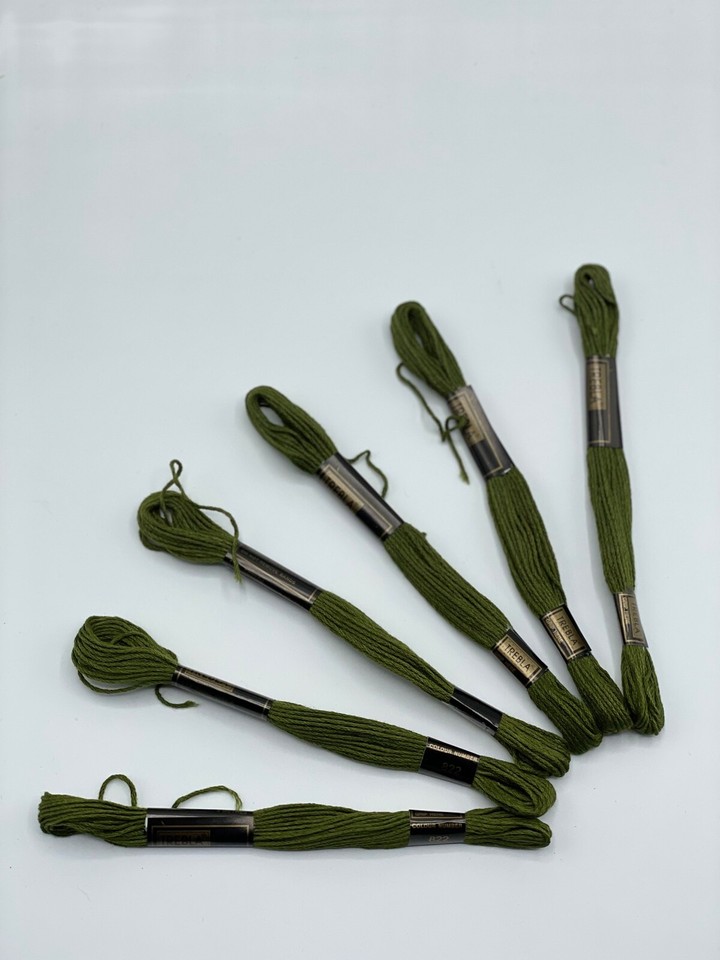 6 Skeins Trebla Embroidery Cross Stitch Thread '6 x 8 Metre Skeins' 100 ...