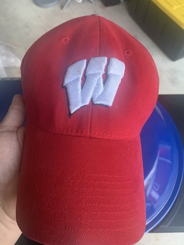 Vintage Wisconsin Badgers Annco Sports Plain Logo Hat Cap Vtg Red ...