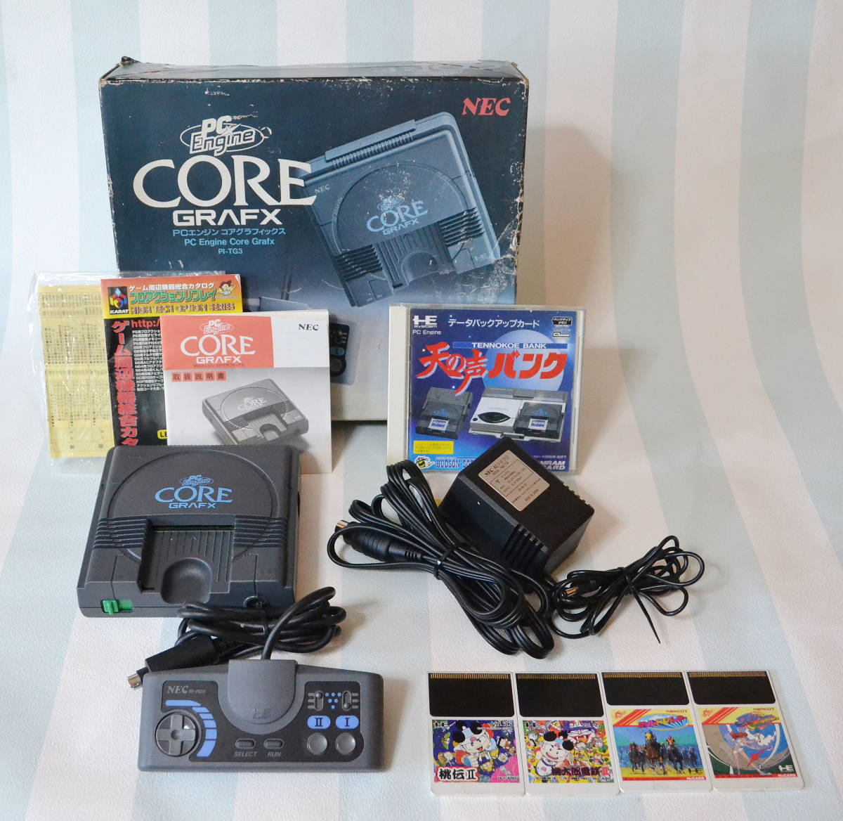 NEC PC engine CORE GRAFX box PI-TG3 Console Used with Box & Software F ...