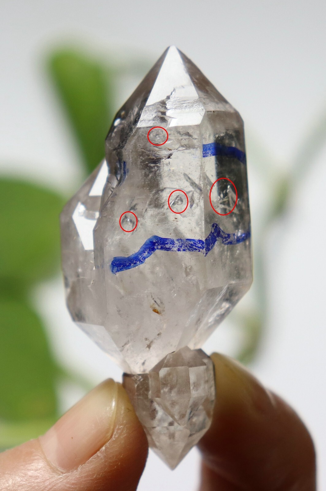 Rainbow+NATURAL HAVE MOVING Four Water Bubble Enhydro QUARTZ Crystal ...