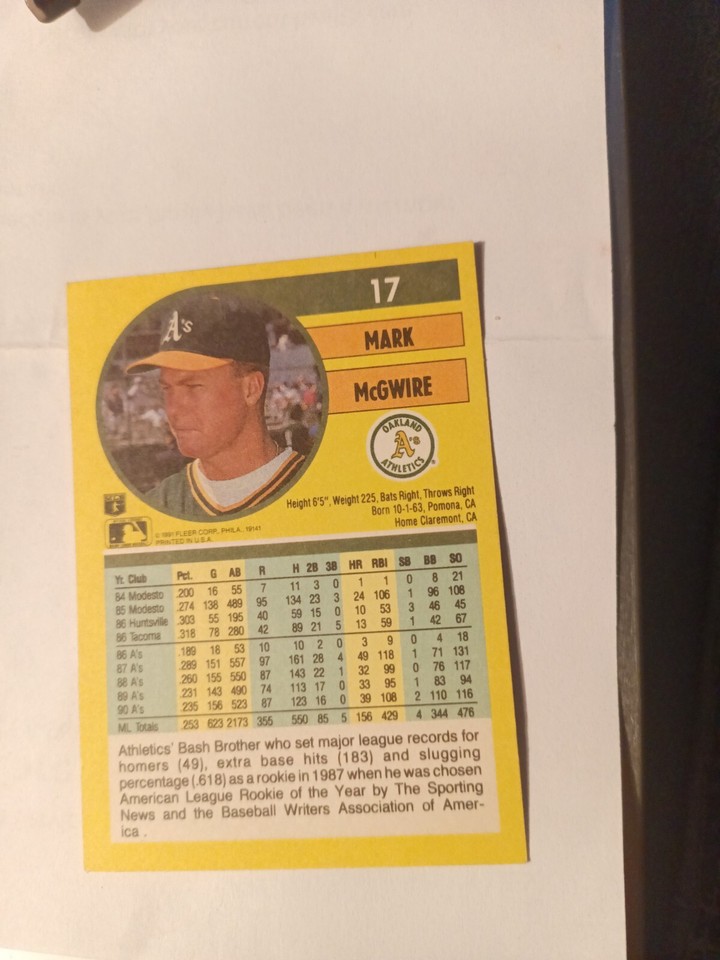 Mark mcgwire baseball card | eBay