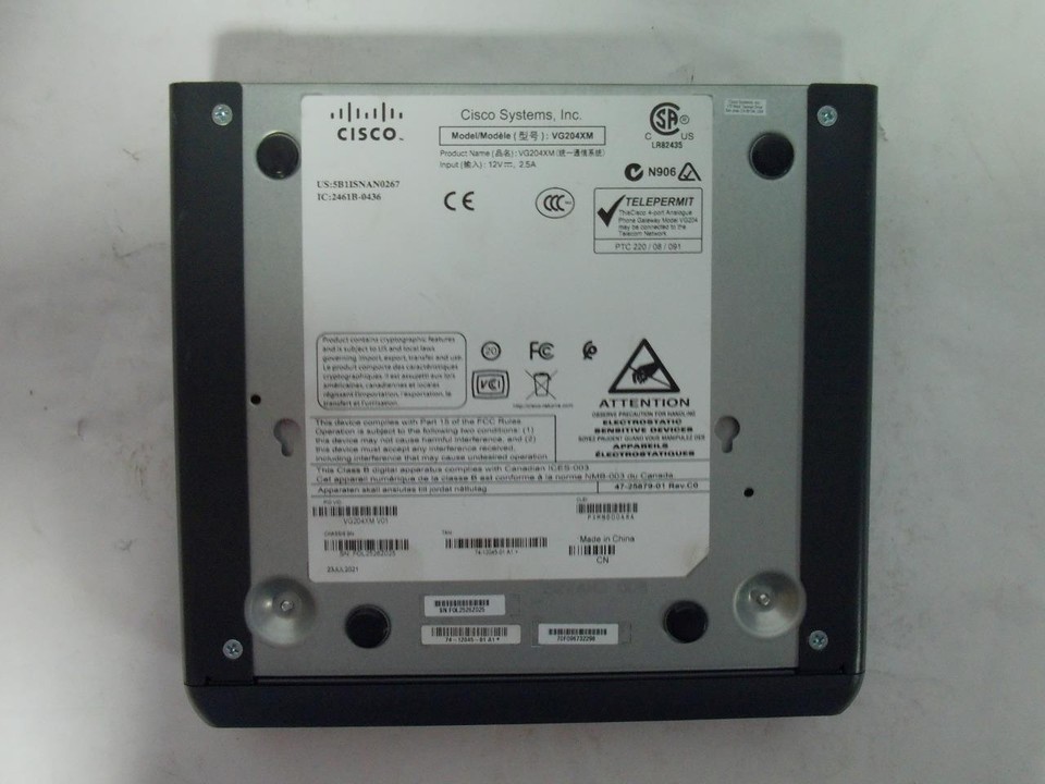 Cisco VG204XM Quad-Port Analog Voice Gateway VoIP Phone Business (J056 ...