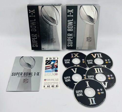 NFL Films Collectors Set: Super Bowl I-X w/1976 Ticket (DVD, 2003) | eBay