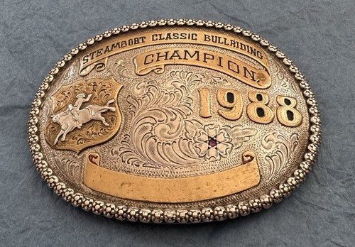 VTG 1988 Steamboat Classic Bull Riding Champion Yazzie Custom Trophy ...