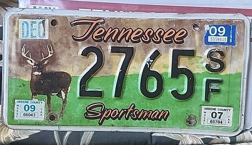 2009 Tennesse Deer License Plate Greene Co. | eBay