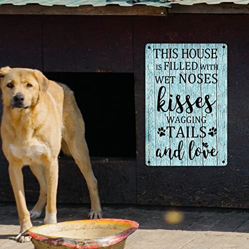 Funny Dog House Rules Tin Sign Dog Room Wall Decor Dogs Welcome Home ...