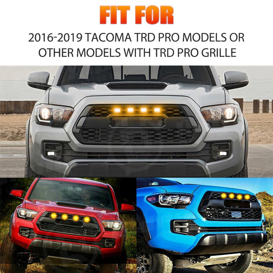4pcs Raptor Style Amber Grille Light LED DRL For Toyota Tacoma TRD Pro ...