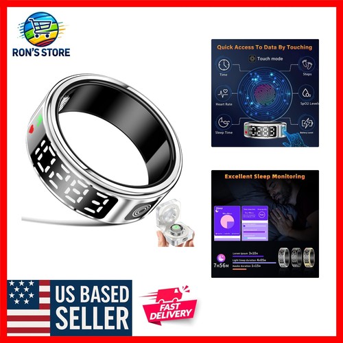 Waterproof Fitness Tracker Ring for Men & Women - Heart Rate and SpO2 ...