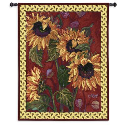 42x51 FRENCH SUNFLOWER Floral Country Tapestry Wall Hanging | eBay