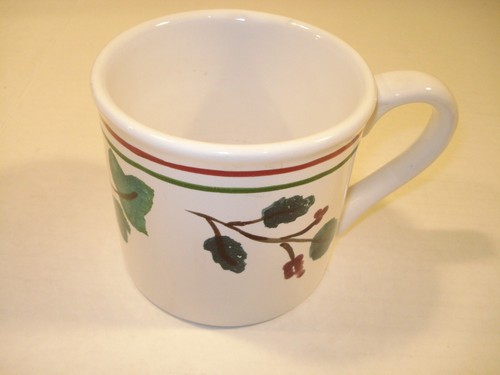 Rare White Hartstone Art Pottery Fall Autumn Holly Berry Mug #2 ...