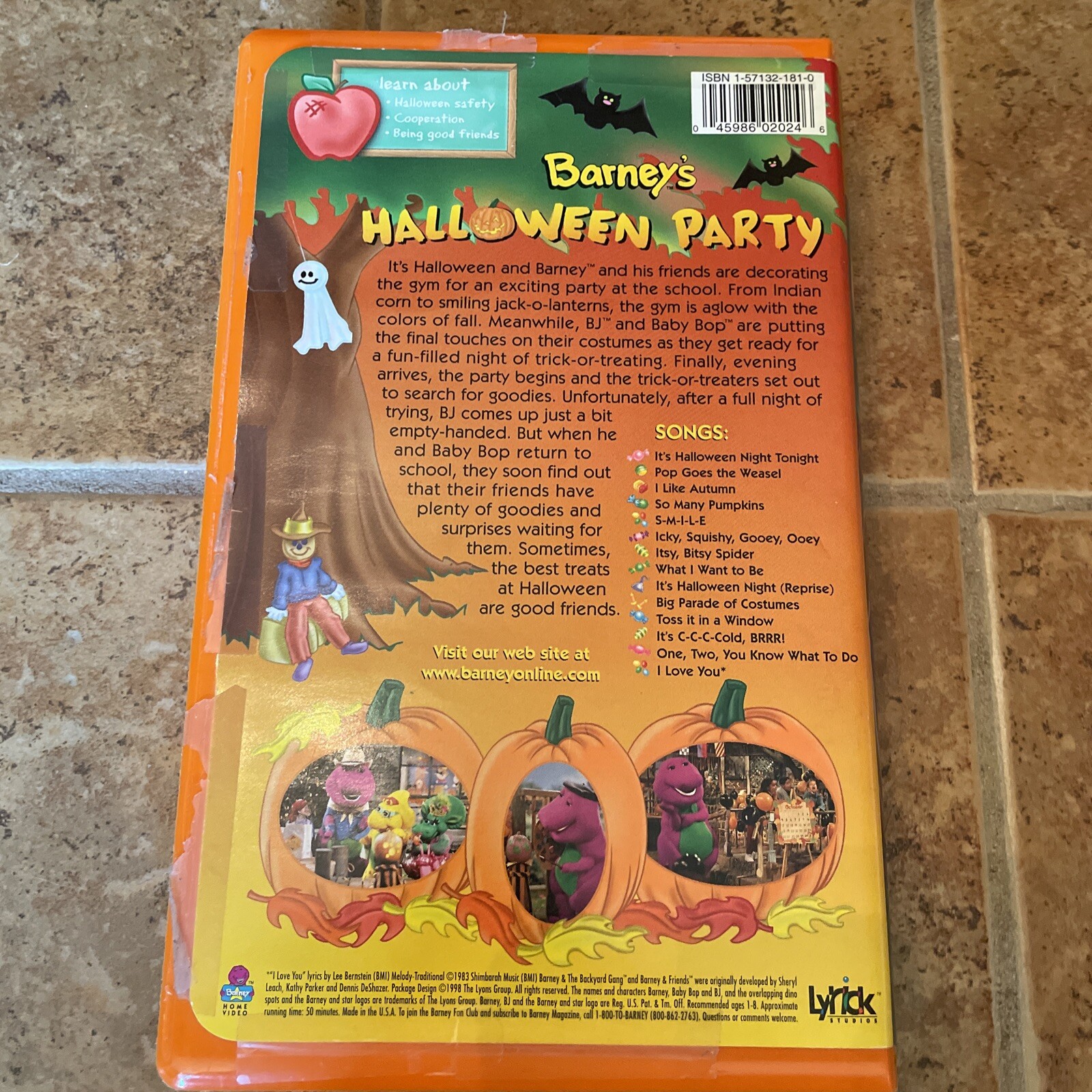 Barney - Barneys Halloween Party (VHS, 1998) Classic Collection Not On ...
