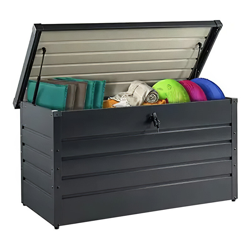 XL Garden Storage Box Galvanise Steel Utility Chest Cushion Box Shed ...