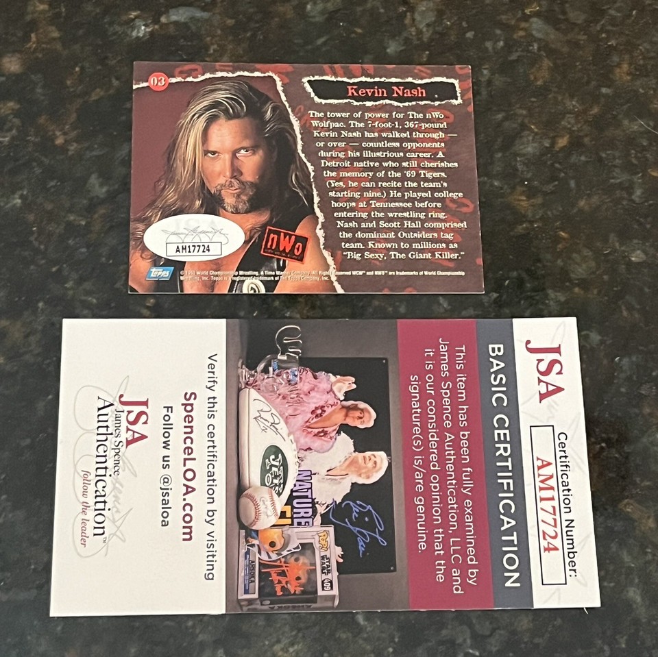 KEVIN NASH 1998 TOPPS WCW/NWO WRESTLING SIGNED AUTOGRAPHED CARD JSA ...
