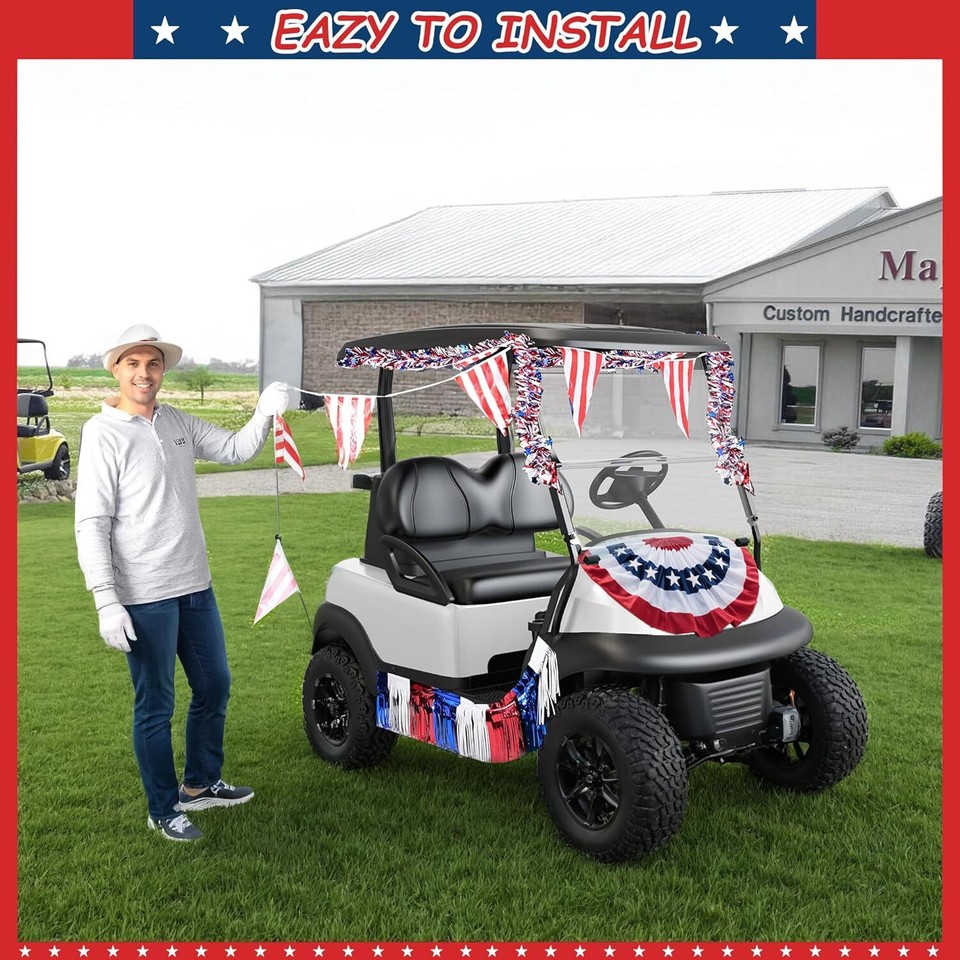 4th of July Parade Car Decorations Kit Patriotic Golf Cart Decor for ...