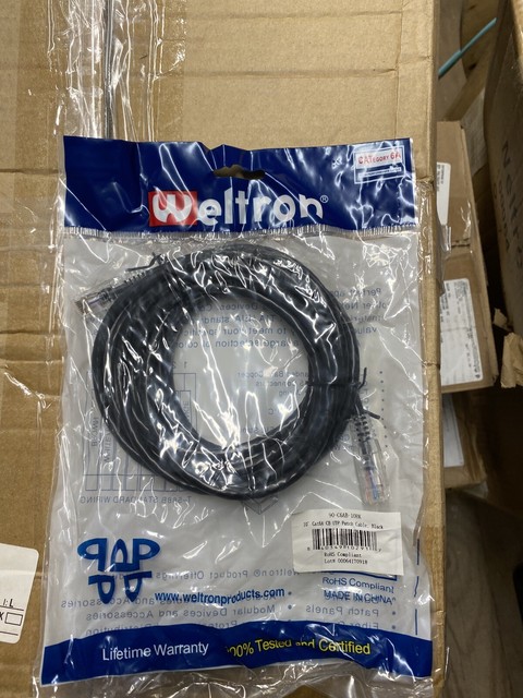 Weltron 90-C6CB-BK-010 Cat6 Snagless Patch Cable Black 10 ft. for sale online | eBay