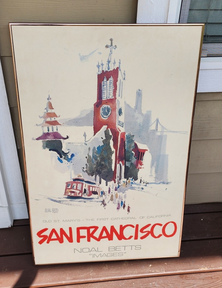 Vintage NOAL Betts Lithograph SAN FRANCISCO Old St. Mary's Cathedral ...