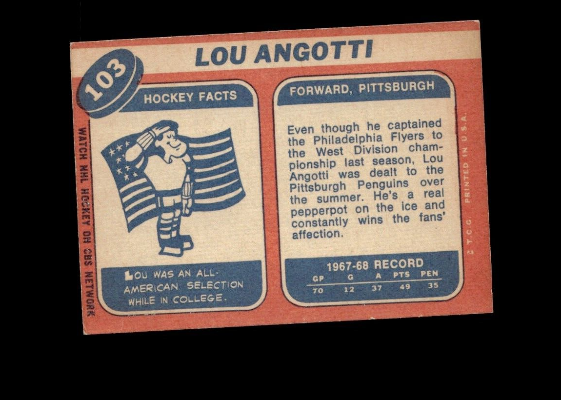 Lou Angotti 1968-69 O-Pee-Chee authentic autographed card | eBay