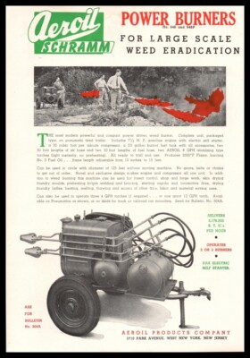 1946 Aeroil Schramm Weed burner flame thrower West New York NJ Vintage ...