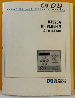 HP / Agilent 83592-90038 1983 HP 83592C RF Plug-In Operating & Service ...