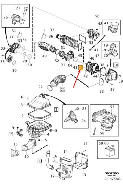 Volvo and Genuine Turbo Inlet Resonator Various Models 32222165 for ...
