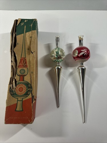 2 Vintage Shiny Brite Ornament Tree Toppers West Germany W/ A Box | eBay