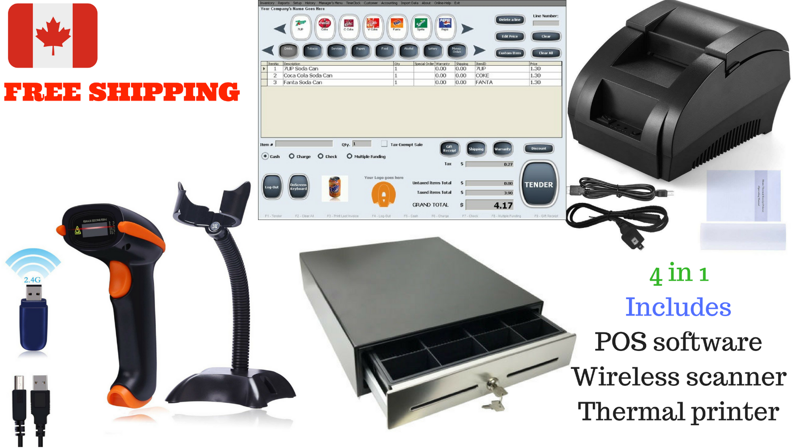 Low price Entry level POS Point of Sale System Combo Kit Retail Store ...