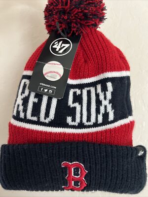 MLB Boston Red Sox Baseball '47 Brand Cuffed Knit Beanie Cap Hat - NEW ...