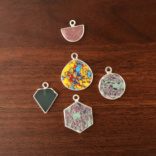 Fancy Shape Multi Gemstone Silver Electroplated DIY Pendant Connectors ...