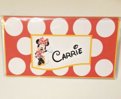 Minnie Mouse Red Disney Vinyl Personalized Checkbook Cover Custom Name ...