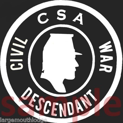 CONFEDERATE CSA CIVIL WAR DESCENDANT WINDOW DECAL 3.5" FREE CONFEDERATE ...