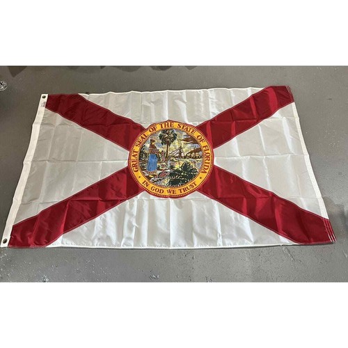 Vintage State of Florida Crest Emblem Flag Wall Hanging Sunshine State ...