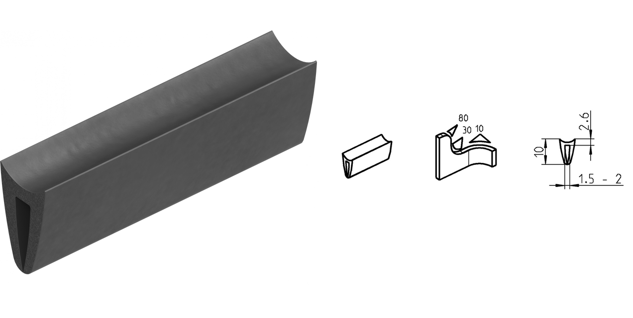 1038-06 EMKA Rubber EPDM Gasket Gasketing Edge Protection Profile Self ...