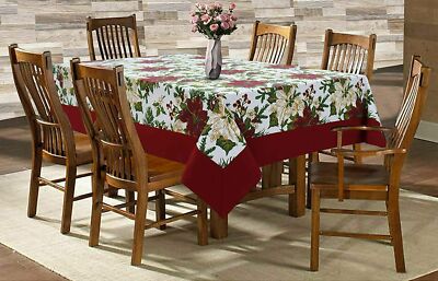 Cotton Floral Pattern 6 Seater Table Cloth Maroon AU | eBay