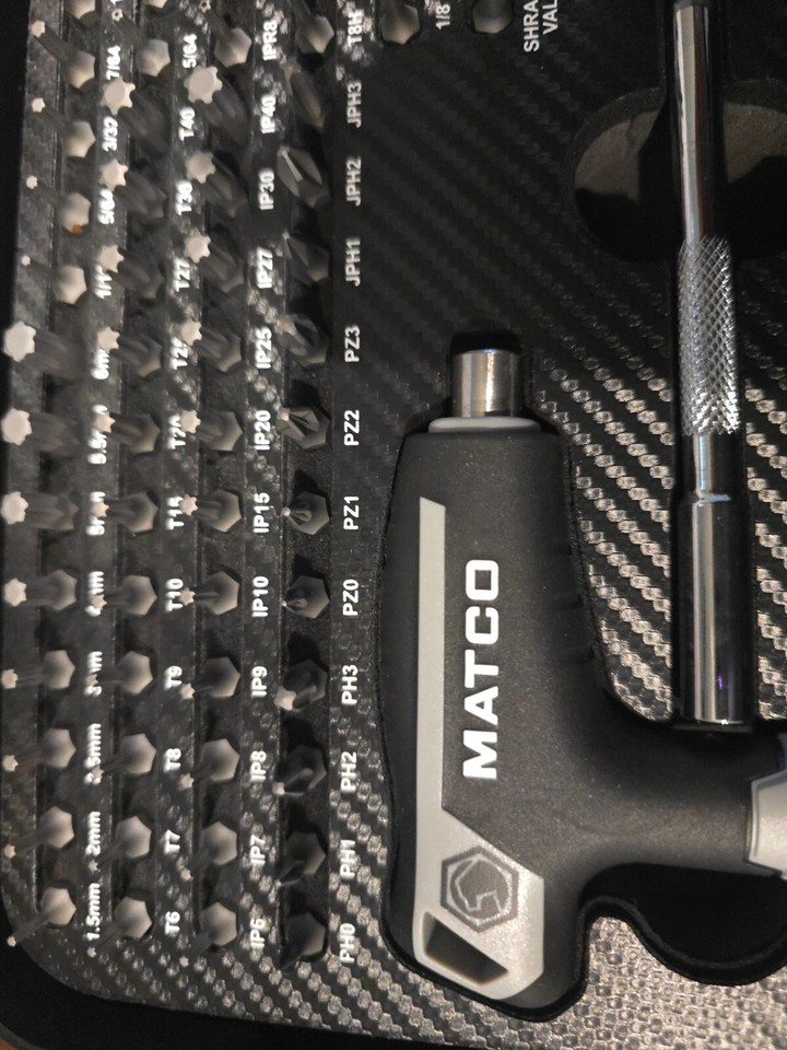 Matco Tools 112 Piece OPTI-GRIP Hex Star Slotted Phillips Bit Set ...