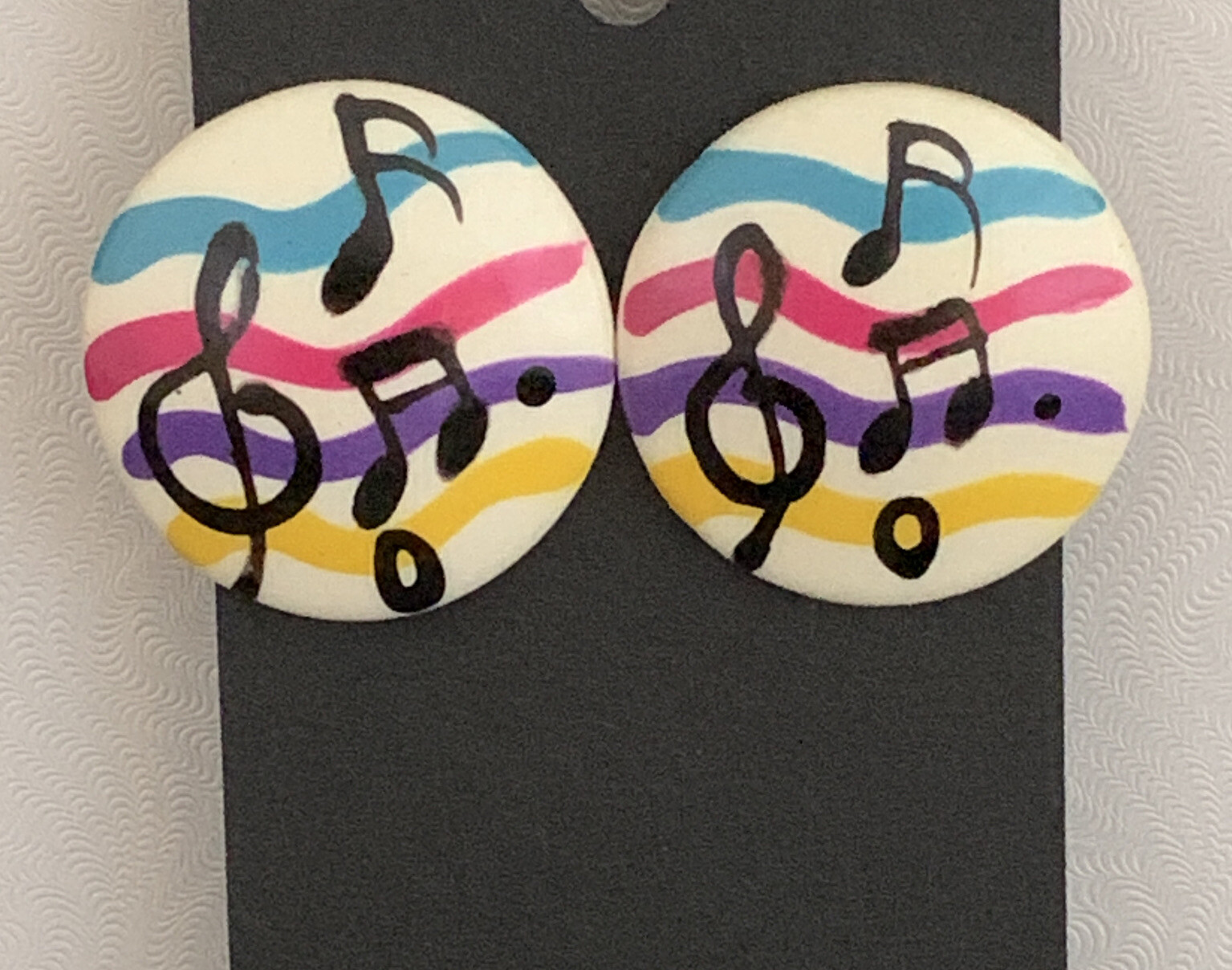 Musical Notes & Treble Clef Artistic Painted Acrylic … - Gem