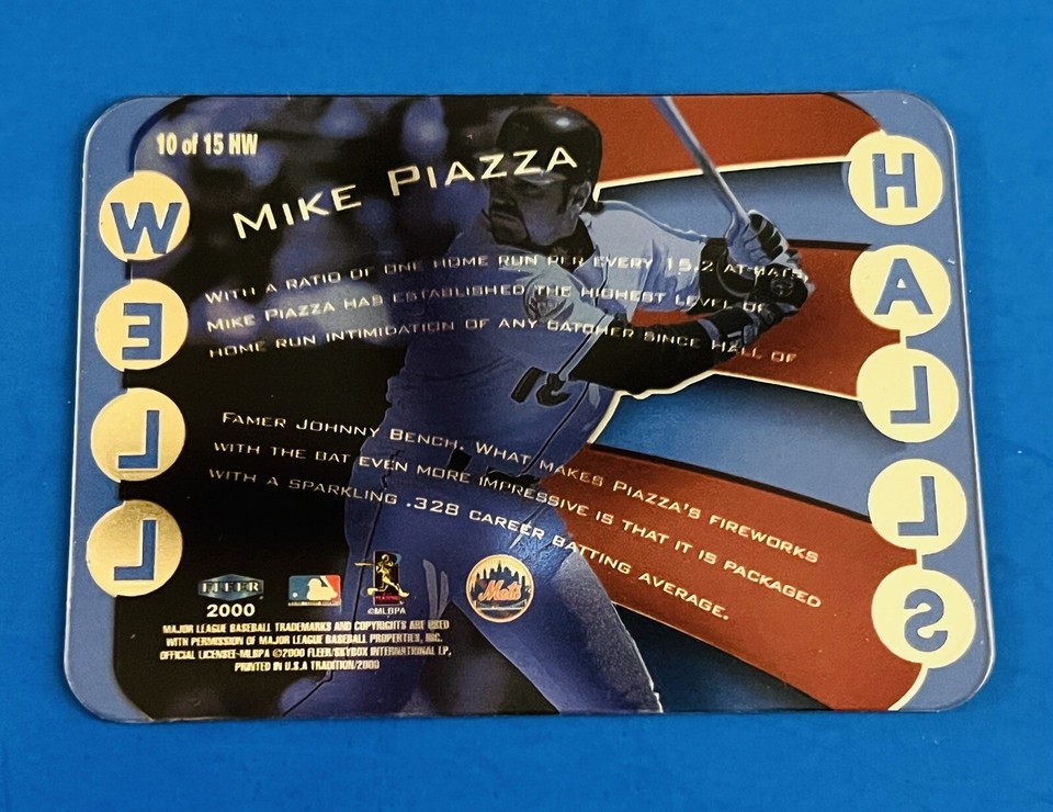 2000 Fleer Tradition Mike Piazza Mets Halls Well Acetate Insert Card ...