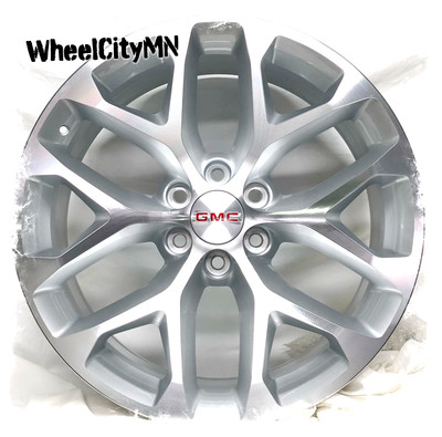 24" silver machine OE replica Snowflake 5668 rims fits 2022 GMC Denali ...
