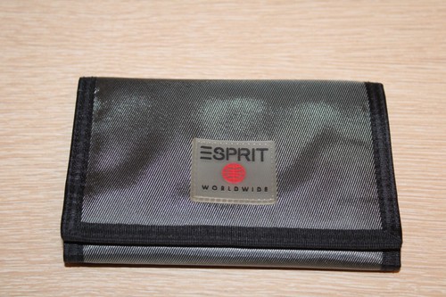 ESPRIT WORLDWIDE Vintage Trifold Style Pewter Nylon Wallet 90's New ...
