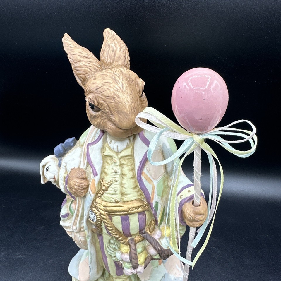 Spring Collection 9" Patchwork Bunny Rabbit with Music Box Easter 1992 ...