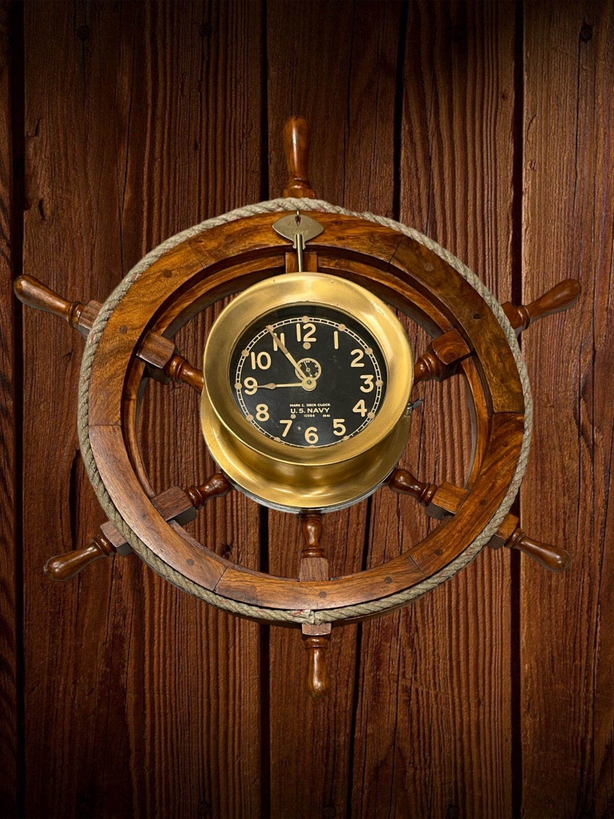 WW2 USN CHELSEA U.S. NAVY MK1 Mark I DECK CLOCK 6 INCH DIAL 1942 With ...