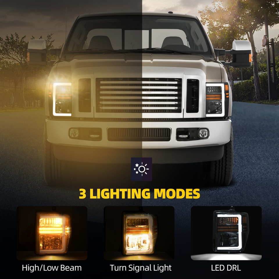 2008-2010 Ford F250 F350 F450 Super Duty LED Sequential Headlights ...