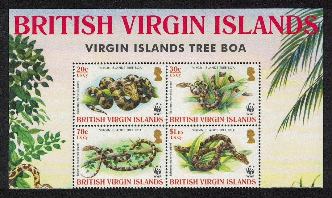 SALE BVI WWF Virgin Islands Boa 4v Block of 4 2005 MNH SG#1178-1181 | eBay