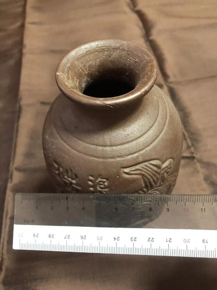 Vintage Japanese Shisa Pottery Jar Awamori Sake Vessel Brown Folk Art ...