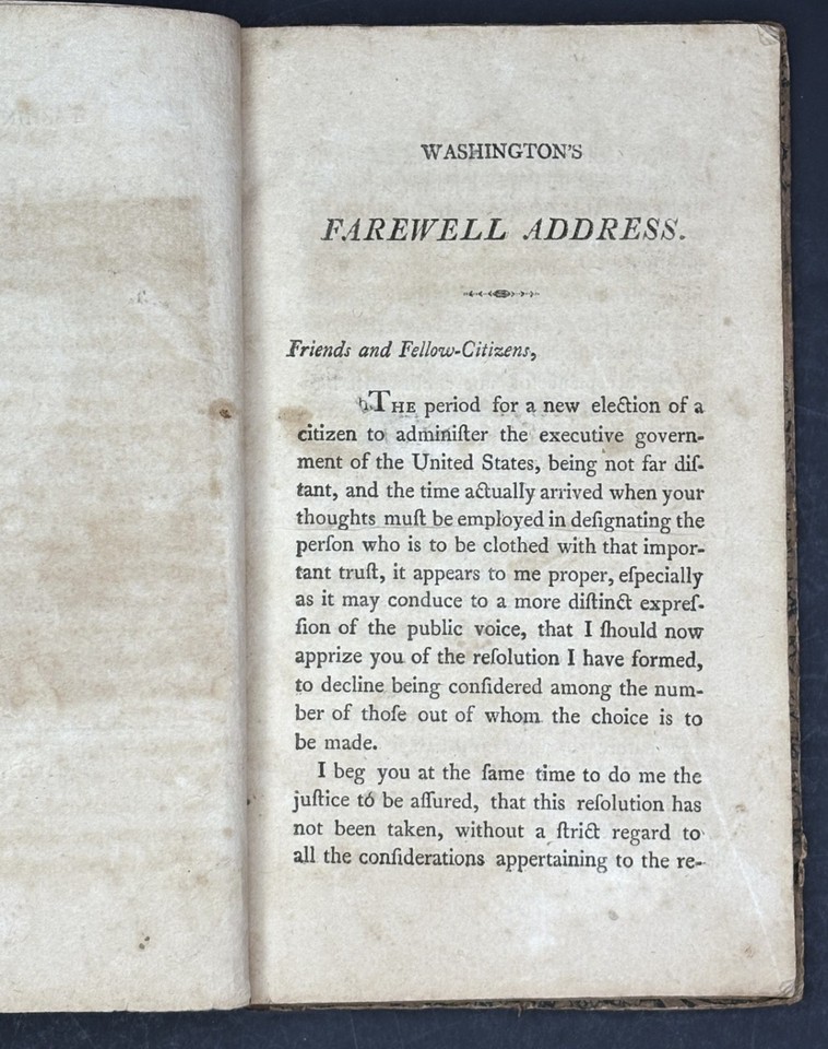 RARE Book George Washington's Farewell Address - 1812 Troy NY ...