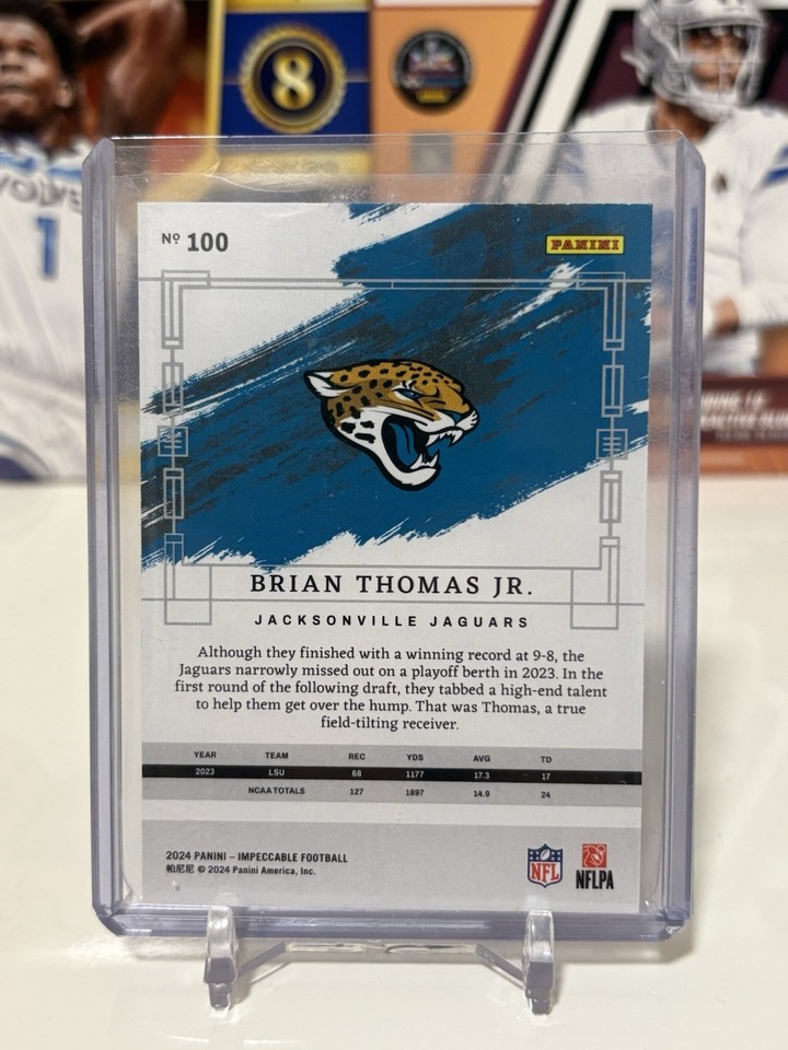 Brian Thomas Jr - 2024 Panini Impeccable Rookie #100 Silver 2/50 ...