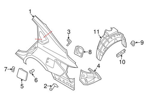76749-3TA0A Nissan Protector-rear wheel house, lh 767493TA0A, New ...