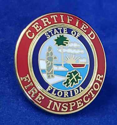FLORIDA FIRE INSPECTOR PIN: 1" Size, Real Gold Plated, Item #73 | eBay