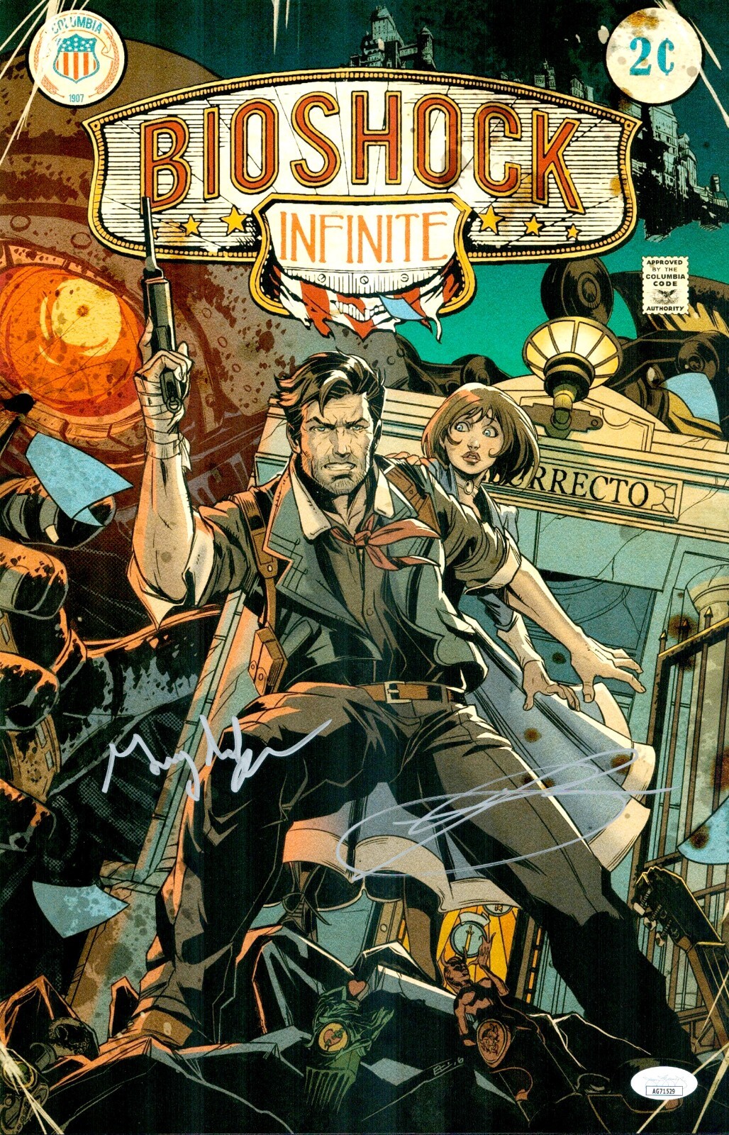 Troy Baker +1 Signed 11x17 BioShock Infinite Authentic Autograph Photo ...