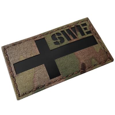 IR sverige sweden flag multicam IFF tactical morale 2x3 5 infrared hook ...