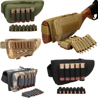Tactical Rifle Shotgun Buttstock Cheek Rest Ammo Shell Mag Molle Pouch ...